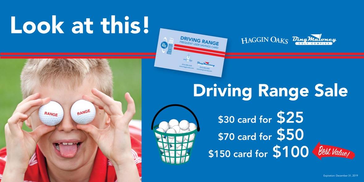 Pick up a Driving Range Card Now on Sale at Haggin Oaks and Bing ...