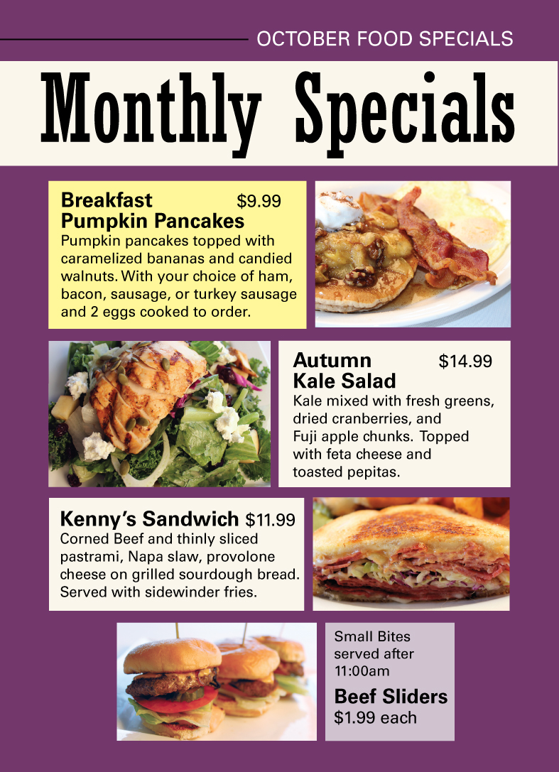 October food specials at MacKenzie's Sports Bar & Grille. - Haggin Oaks