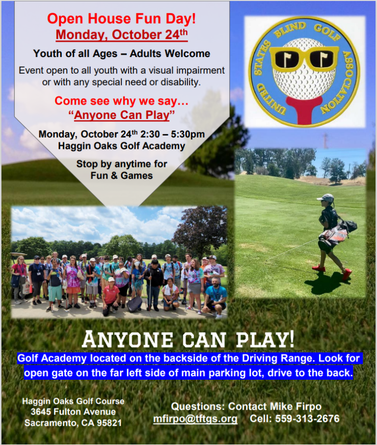 US Blind Golf Association Open House Fun Day Coming Soon! - Haggin Oaks